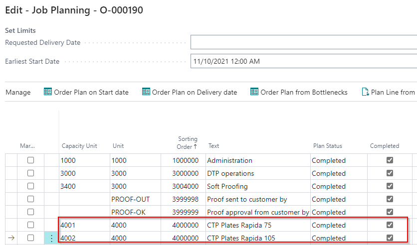 Case milestones on production plan - PrintVis Documentation